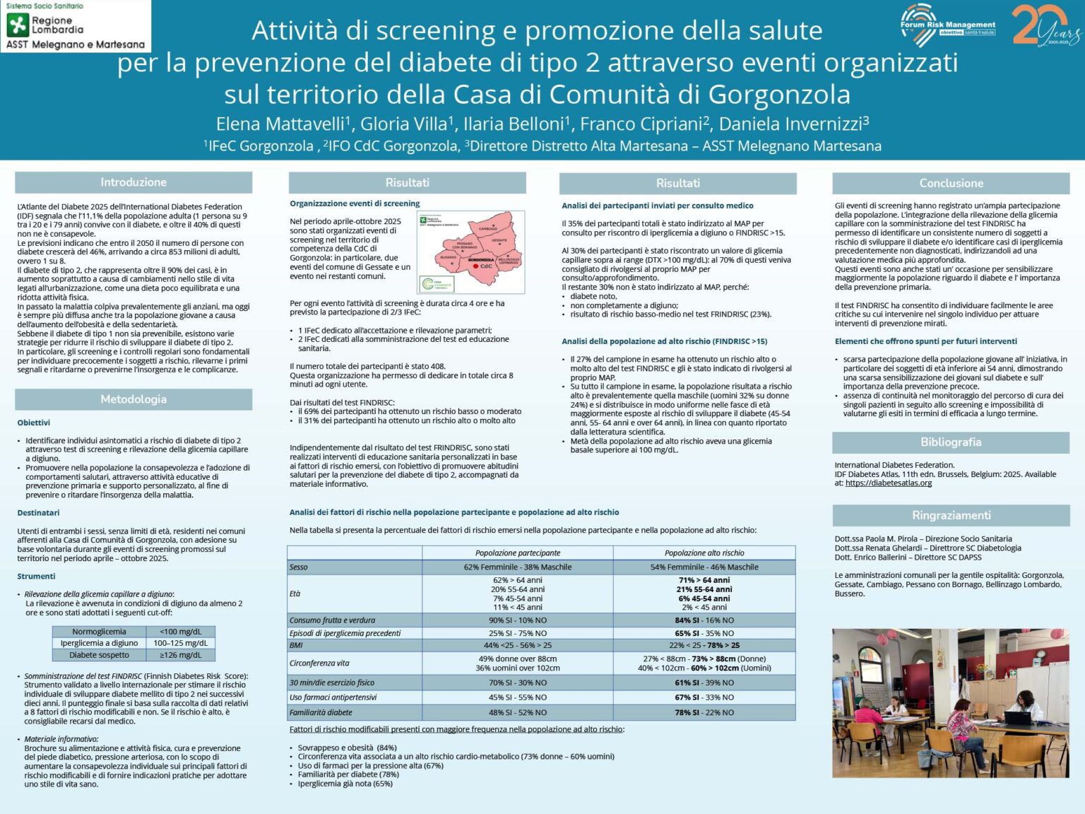 Attività di screening e promozione della salute per la prevenzione del ...